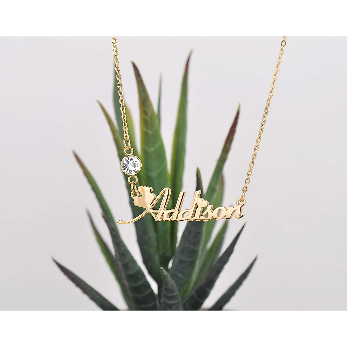 HUAN XUN Custom Any Name Hadassah Necklaces Birthstone Pendant