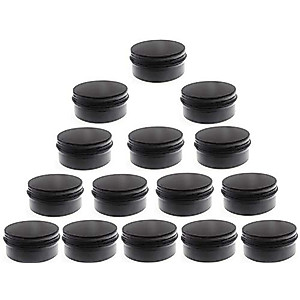 3 oz.Tins Black Aluminum Metal Tin Round Screw Top Lid Containers Jars Metal Storage Tin Jars Aluminum Tin Cans Travel Storage Tins,for Lip Balm DIY Cosmetics Salves, 3oz./3 Ounce/90 ML,10 Pack