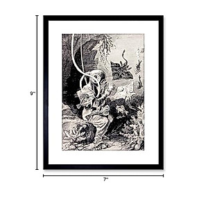 9x7 '' BOOK DEEP SEA DIVER FISH DIVING SUIT RAY FIS FRAMED ART PRINT F97X657