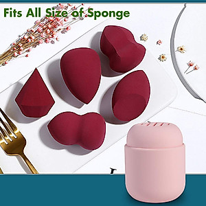BEZOX Makeup Sponge Holder, Silicone Travel Beauty Sponges Case, Cosmetic Face Blender Drying Container (BLENDER NOT INCLUDED) - Pink