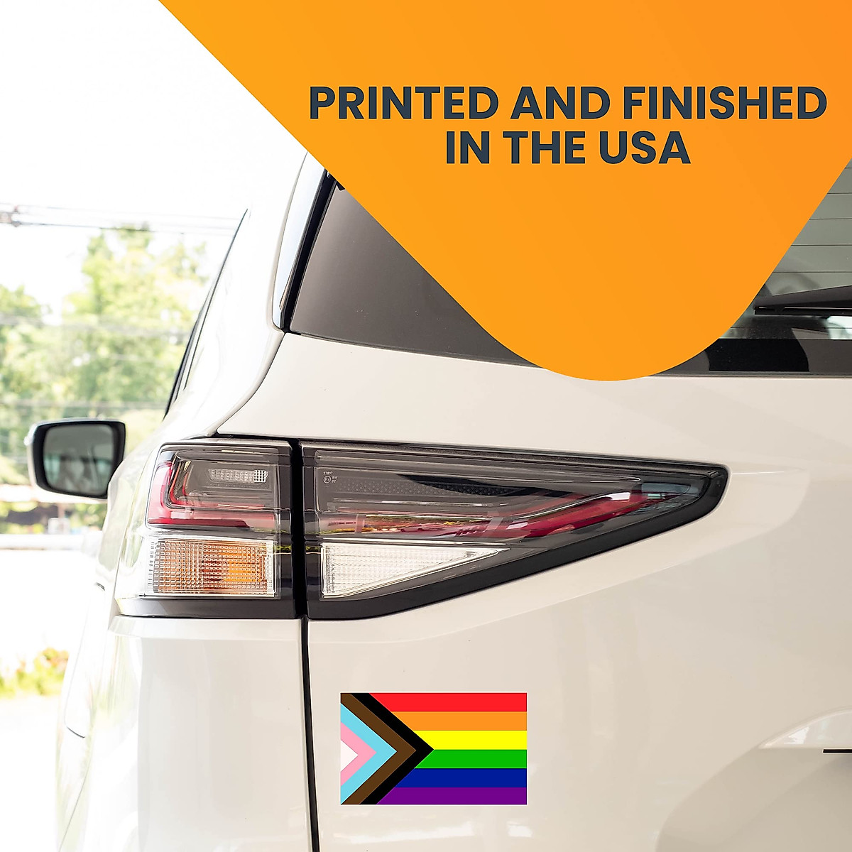Magnet Me Up Flag Progress Pride Gay Pride Rainbow Flag Car Magnet Decal, 3x5 Inches, 2 Pack, Heavy Duty Automotive Magnet for Car Truck SUV, in Support of LGBTQ