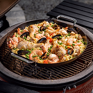 Kamado Joe KJ15124722 Karbon Steel Paella Pan for Classic Joe and Big Joe Grills, Black