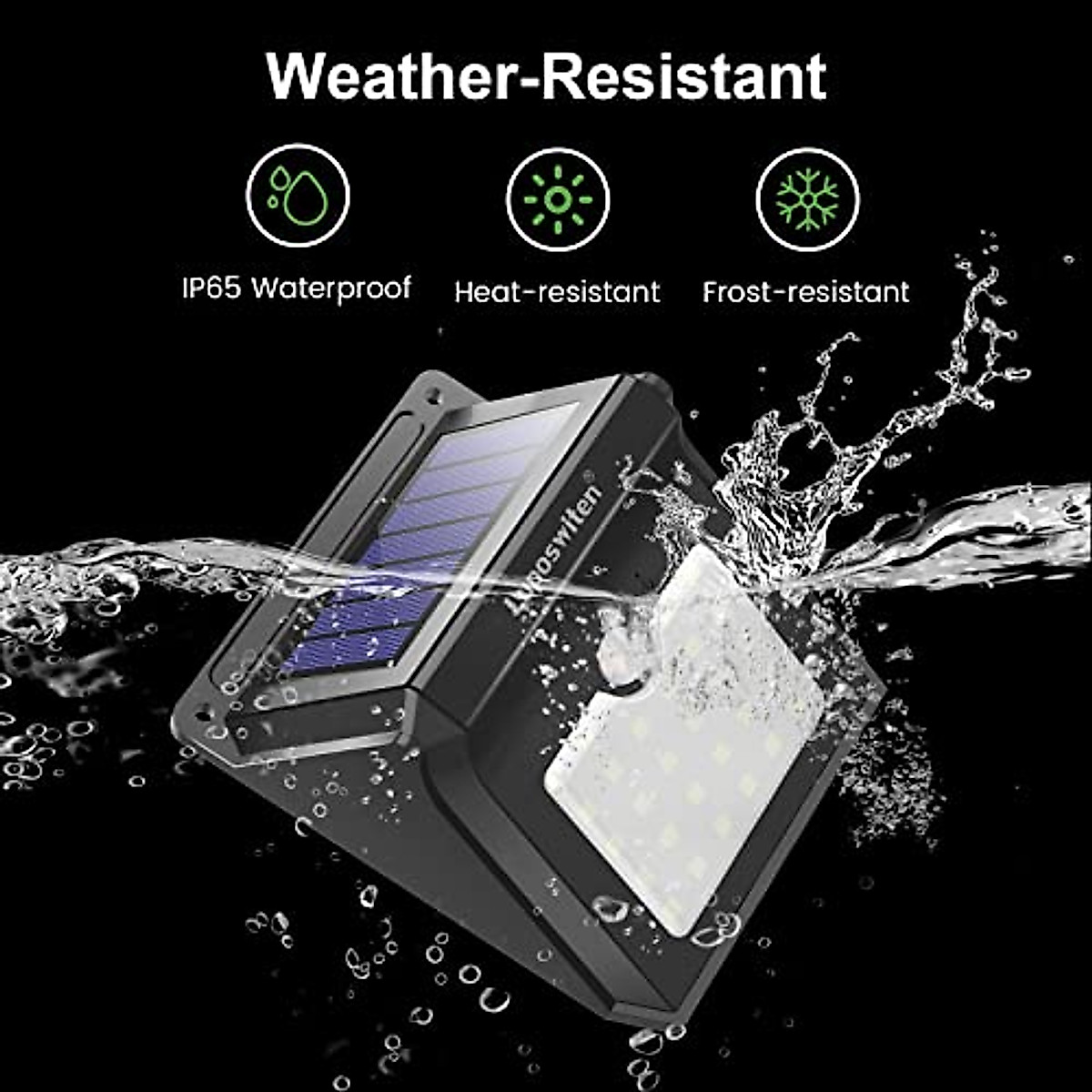 Luposwiten Solar Outdoor Lights Waterproof - Super Bright Motion Sensor Outdoor Lights Easy to Install Solar Lights for Outside, Front Door, Yard, Garage, Garden, Patio, Deck (4 Pack)