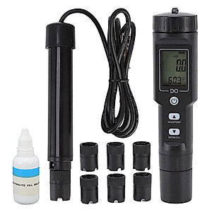 Fdit Digital Dissolved Oxygen Meter Detachable Probe Digital Screen Display Dissolved Oxygen Sensor Dissolved Oxygen Sensor for Aquarium Experiment Research (Without Backlit)