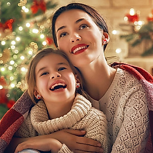 Christmas Bow Earrings for Women Xmas Red Pearl Bow Earrings Sparkling Rhinestones Bow Dangle Earrings Christmas Earrings for Women Teen Girl Christmas Gifts 2023