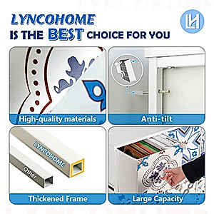 LYNCOHOME 9 Drawer and 8 Drawer White Dresser Set, Boho Dresser for Bedroom, Closet Dresser with Steel Frame Wooden Top(Sea White)