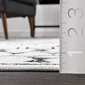 nuLOOM Noa Machine Washable Tribal Moroccan Accent Rug, 3x5, White