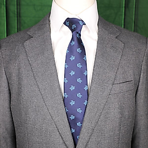 MENDEPOT Microfiber Jacquard Sea Turtle Pattern Necktie Blue Tortoise Animal tie