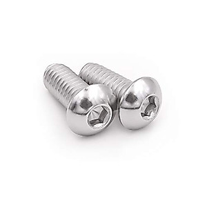 KINJOEK 50 Packs 5/16-18 x 3/4 Inch Button Head Socket Cap Screws, Allen Socket Drive, 304 Stainless Steel 18-8, Full Thread, Bright Finish, Heavy Duty Machine Hexagon Screw Drive