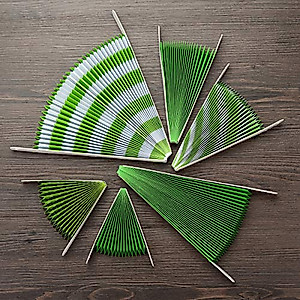 ONUPGO Green Paper Fan Decorations Set -12PCS Hanging Paper Fans Flower Set, Mexican Fiesta Kids Round Pattern Paper Garlands Party Favor Banner for Wedding Birthday Baby Shower Event Accessories