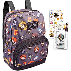Fast Forward New York Harry Potter Preschool Backpack for Kids, Toddlers,6 Pc School Supplies Bundle with Hogwarts 10inch Mini Boys and Girls, Stickers, Decal, More