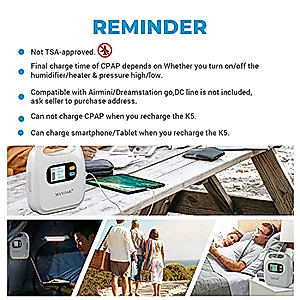 MAXOAK CPAP Battery Backup CPAP Power Bank Compatible with Airsense 10/Airsense 11/Airmini/Aircurve 10/S9/Dreamstation/System one Z1 Mini Travel Camping Emergency Power DC12/15/24V&USB5V