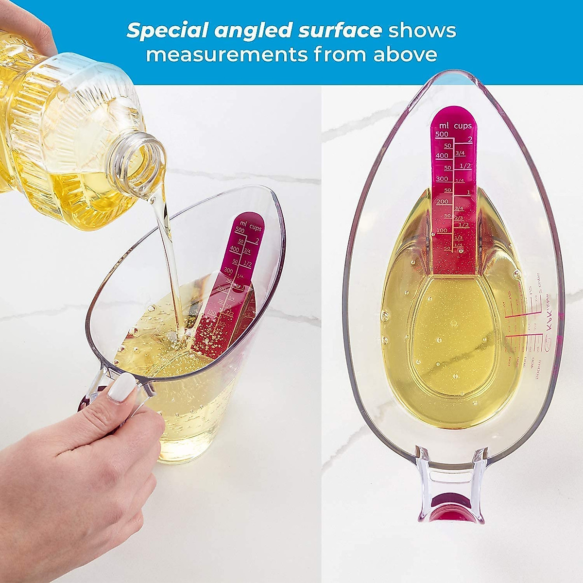 KPKitchen Baking Sheet & Rack Set and 4-Piece Liquid Measuring Cups Set - Aluminum Pan (18” x 13”) + Stainless Cooling Rack (16.8” x 11.8”) - Includes Mini Ounce, 1, 2 and 4 Plastic Measuring Cup Size