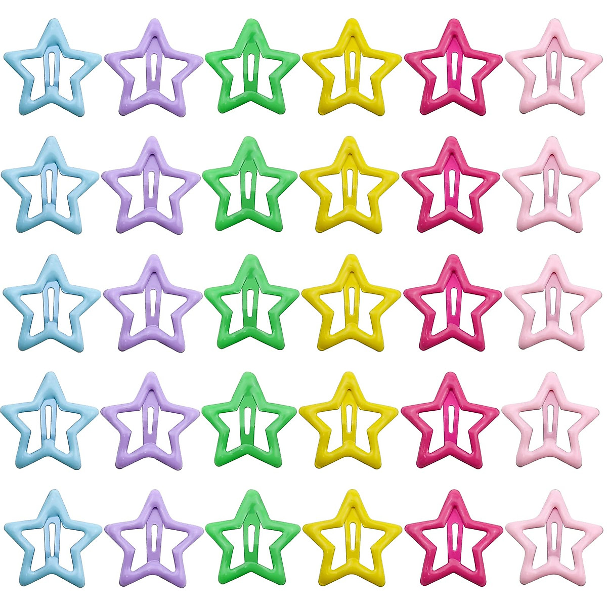 30 PACK Star Snap Hair Clips Non-slip Toddlers Colorful Cute Lovely Metal Hair Barrettes Hair Accessories for Women Girls Mixed Color(Style 2)