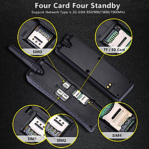 Limouyin Vintage Cell Phone, Retro Brick Cell Phone Four Card Four Standby Quad?Band 2G Bluetooth Mobile Phone 4800mAh Long Standby Big Phone for Seniors(Black)