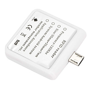 Portable Contactless Smart Card Reader, High Frequency RFID ID Mobile Phone Card Reader with USB Male Interface, 0.2s Fast Card Reading, IC/ID Dual Version, Support PC Phone Tablet (White)
