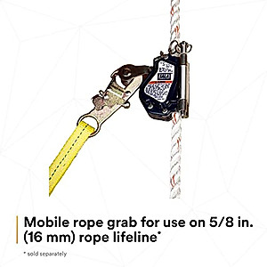 3M DBI-SALA Lad-Saf Hands Free Mobile Stainless Steel And Thermoplastic Rope Grab