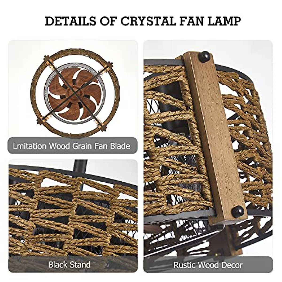 Farmhouse Caged Ceiling Fan with Lights Remote Control, Low Profile Bedroom Ceiling Fans, Industrial 17 Inch Ceiling Fans for Kitchen, Bedroom, Dining Room