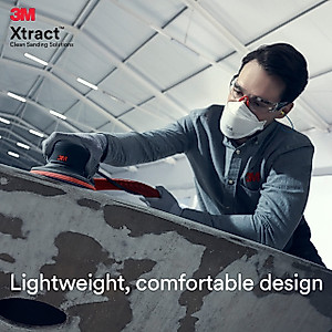 3M Xtract Electric Random Orbital Sander, Ergonomic and Lightweight ROS, 88762, 5 in, Central Vacuum, 3/32 in Orbit, 110V, 350W Motor, Metal Fabrication, Woodworking