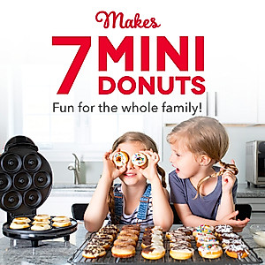Dash Mini Donut Maker Machine for Kid-Friendly Breakfast, Snacks, Desserts & More with Non-stick Surface, Makes 7 Doughnuts, Donut Print