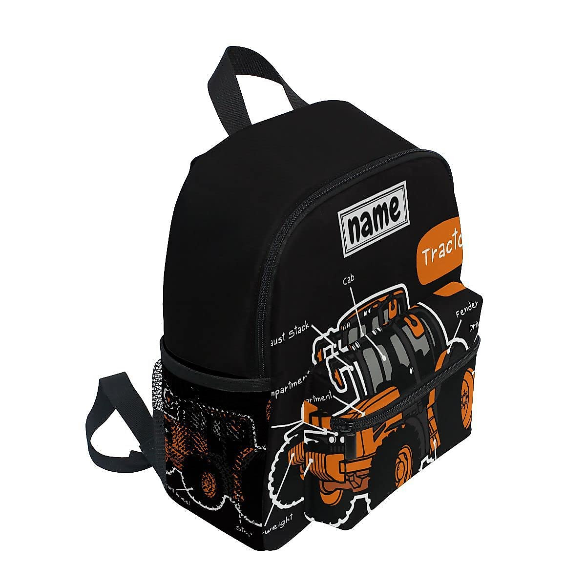 Glaphy Custom Kid's Name Backpack Tractor Toddler Backpack for Daycare Travel Personalized Name Preschool Bookbag for Boys Girls