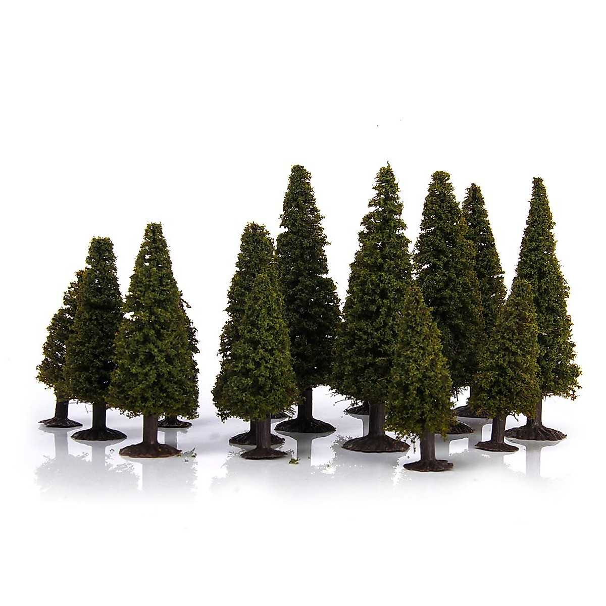 15pcs Green Scenery Landscape Model Cedar Trees with Box