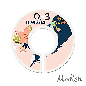 Modish Labels Baby Clothes Size Dividers, Baby Closet Organizers, Size Dividers, Baby Closet Organizers, Closet Dividers, Clothes Organizer, Girl, Boho, Tribal, Feathers, Flowers, Birds (Baby)