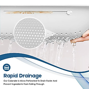 Collapsible Colander Kitchen Extendable Strainer Fruits Vegetables Noodle Pasta Food Drain Basket Space-Saver Portable Drainer Over Sink(1, 2#White)