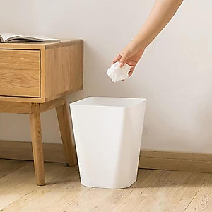 Yirepny Trash Can, Garbage Can, Simple Style Square Garbage Bin, Kitchen Waste Bin Storage Bucket Home Improvement for Cupboard, Bedroom, Bathroom, Living Room, Office, Camping Grey L