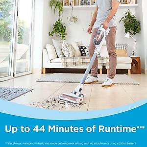 BLACK+DECKER POWERSERIES+ 20V MAX Cordless Stick Vacuum with LED Floor Lights, Lightweight, Multi-Surface (BHFEA520J) , White