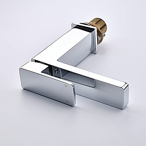 Single Hole Bathroom Faucet Chrome, NEWRAIN Single Handle Brass Sink Faucet Bathroom Single Hole with Pop Up Sink Drain Assembly and Water Faucet Supply Lines