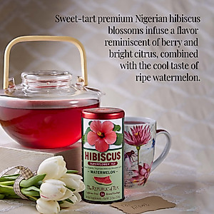 The Republic Of Tea Hibiscus Watermelon Superflower Herbal Tea, 36 Tea Bags, Citrus Berry Flavored Tea