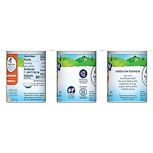 Stonyfield Organic YoBaby Whole Milk Baby Yogurt Cups with Probiotics, Plain, 4 Oz, 6 Pack