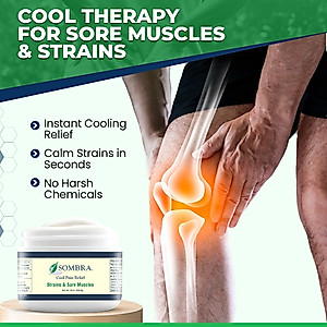 Sombra Warm & Cool Pain Relief Gel, Warm Relief for Arthritis and Chronic Pain Pre-Workout Muscle Rub, Cold for Swelling, Soreness, Post-Workout, Free of Artificial Fragrances, 8oz Per Jar