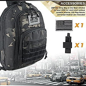 DBTAC Tactical Bag Shoulder Chest Pack with Sling for Concealed Carry of Handgun (Black Camo)