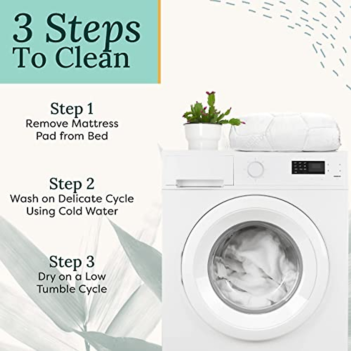 Zen Bamboo Mattress Pad Cover - Cooling Bed Topper & Waterproof Protector w/Deep Pockets, California King Size, White