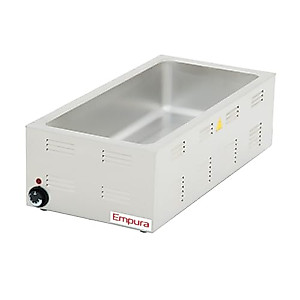 EMPURA Commercial 4/3-Size Electric Countertop Food Warmer | Portable Steam Table Bain Marie for Concession Stand Buffet Restaurant Hotel Caterer | 12" x 27" Opening, Stainless Steel, 120V, 1500W