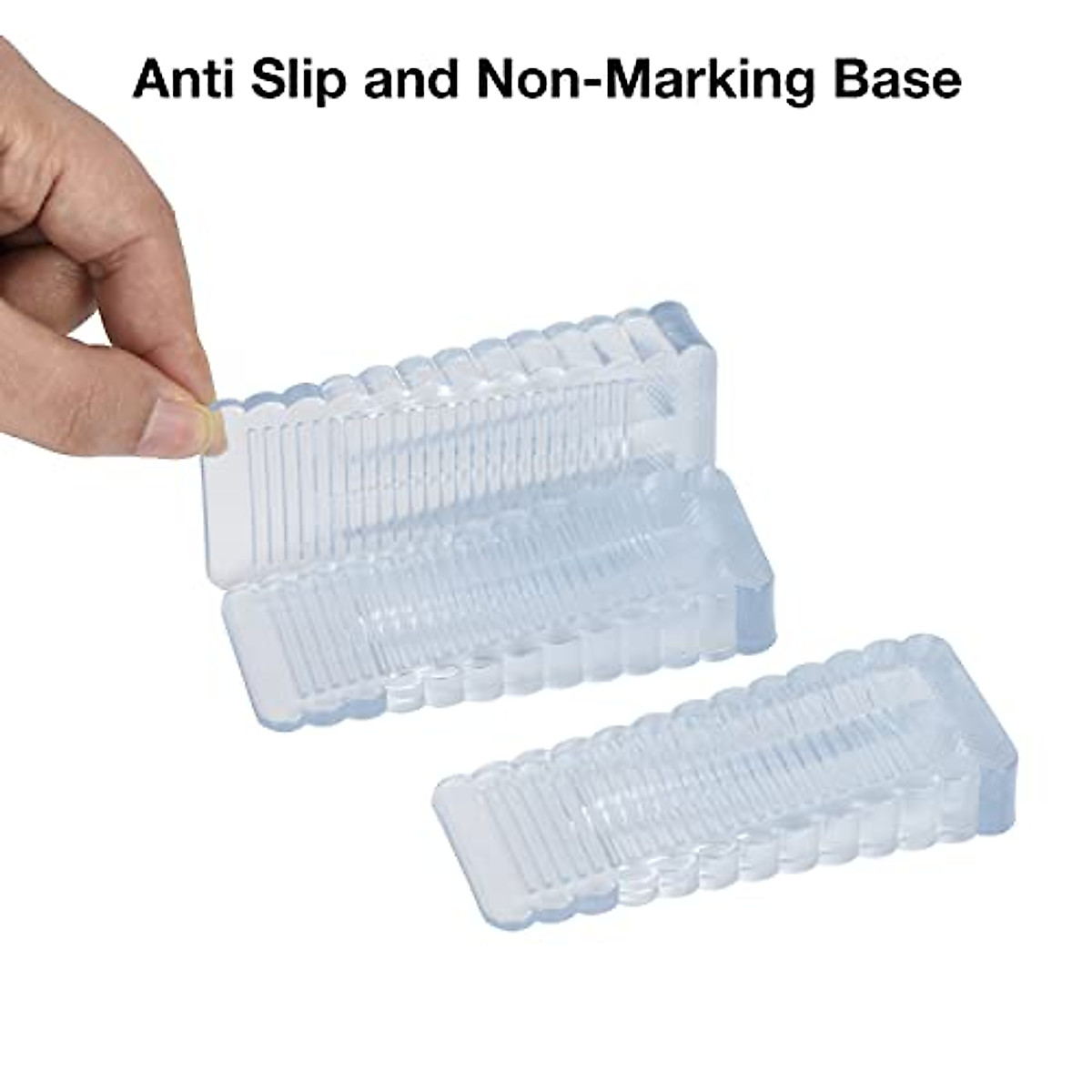 HOME MASTER HARDWARE 3.5in Clear Rubber Wedge Door Stopper Wall Protector Door Stop Wedge Non Marking No Sliding for Hotel, Home, or Office 8 Pack Light Blue