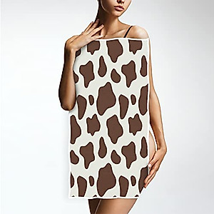 Brown and White Cow Pattern Cotton Fingertip Towels 30 x 15 Inches Absorbent and Soft Terry Towel for Bathroom Powder Room Guest and Housewarming Gift