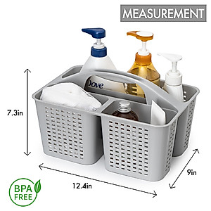 Tiawudi Portable Shower Caddy, Caddy Organizer with Handle, Plastic Shower Basket Hold Soap, Shampoo, Hair Supplies and Beauty Products, Cleaning Supplies Organizer for Home, Dorm, Shelf and Cabinet