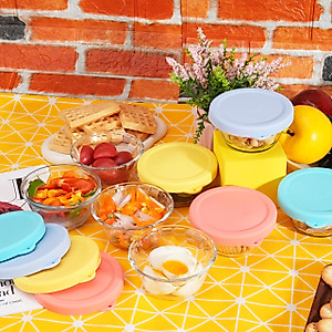 4 PCS Silicone Replacement Lids for Pyrex and Anchor Hocking Glass Custard Cups 6oz, Silicone Lids for Food Storage, Food Cover, Dishwasher Freezer Microwave Safe (Containers NOT Included)