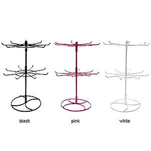 Firlar 2 Tier Rotating Jewelry Tower Jewelry Stand, Metal Rotating Jewelry Display Holder Jewelry Tree Stand Bracelet Rotation Holder Jewelry Display Rack Organizer for Necklace Bracelet Earring Ring
