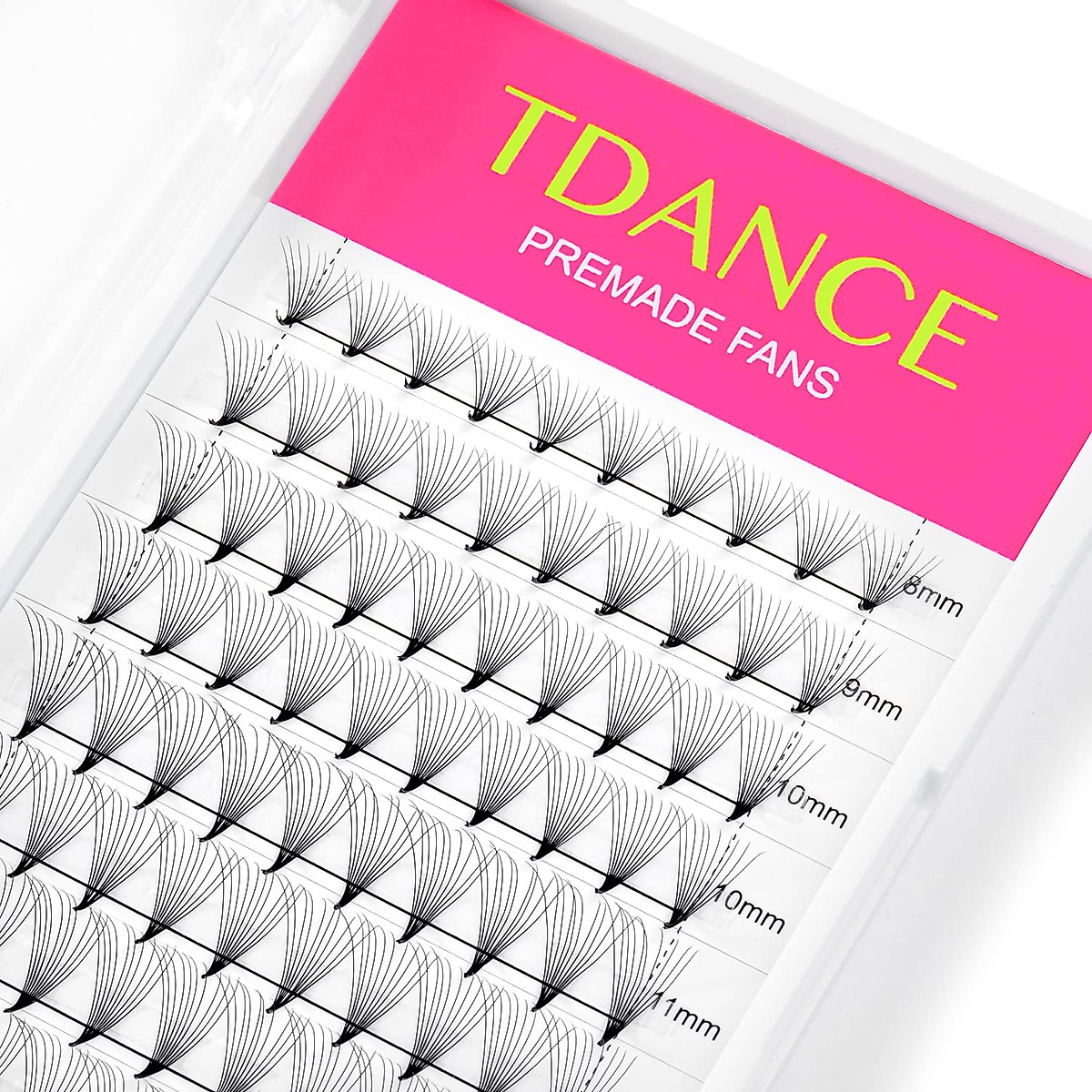 TDANCE Easy Fan Lash Extensions Thickness 0.07 D Curl Mix 8-15mm + Premade Fans Eyelash Extensions 10D D Curl 0.07 Thickness Middle Stem 8-15mm Mixed Length