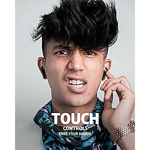 ausounds Wireless Earbuds, Active Noise Cancelling, 20 Hours Playtime, Workout Sweat Resistant, Touch Control (Black)