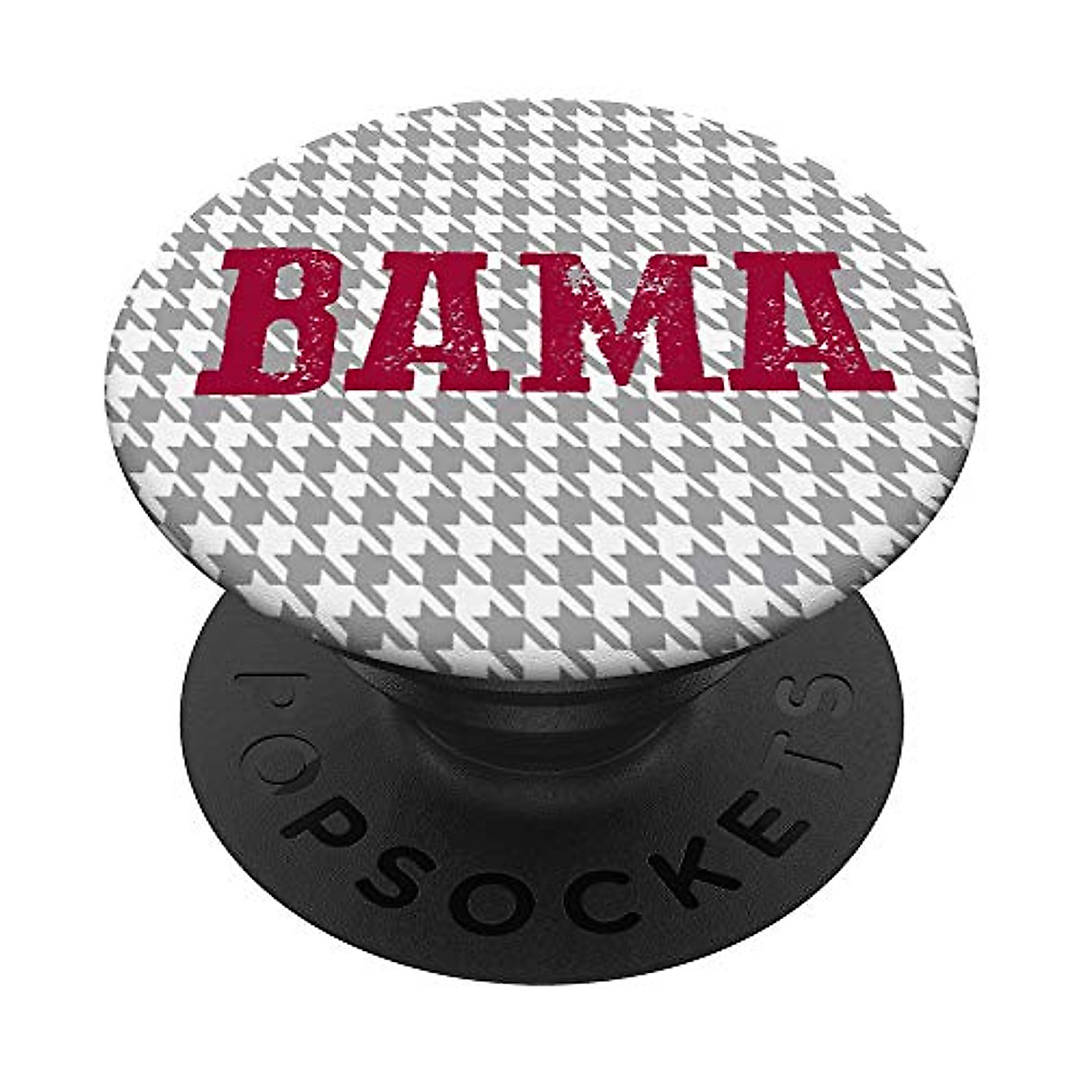 Houndstooth distressed Crimson "BAMA" Initial/Monogram PopSockets Swappable PopGrip