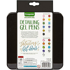 Crayola Signature Detailing Gel Pens Set, Gift - 20 Count For Ages 60 months to 1188 months