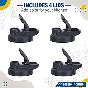 Mason Jar Flip Cap Lid with Airtight, Leak-Proof Seal and Easy Pour Spout - Wide Mouth (Jar Not Included)