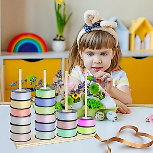 Ribbon Holder Organizer Rack, Easy to Install Ribbon Rack Ribbon Storage Organizer Ribbon Holder Bow Maker for Ribbon Wreaths, Suitable Ribbon Storage Bow Maker for Ribbon Sewing Craft