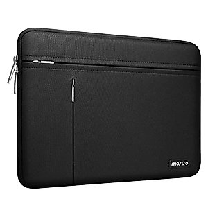 MOSISO Laptop Sleeve Compatible with MacBook Air/Pro, 13-13.3 inch Notebook, Compatible with MacBook Pro 14 inch 2023-2021 A2779 M2 A2442 M1, Polyester Bag with Front Horizontal&Vertical Pockets,Black