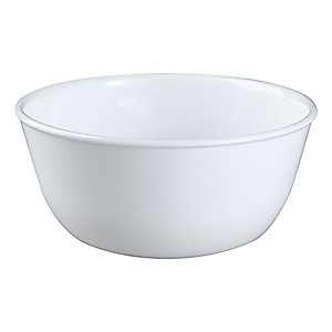 Corelle Glass Livingware 1032595 28-Ounce Super Soup/Cereal Bowl, Winter Frost White - Set of 6